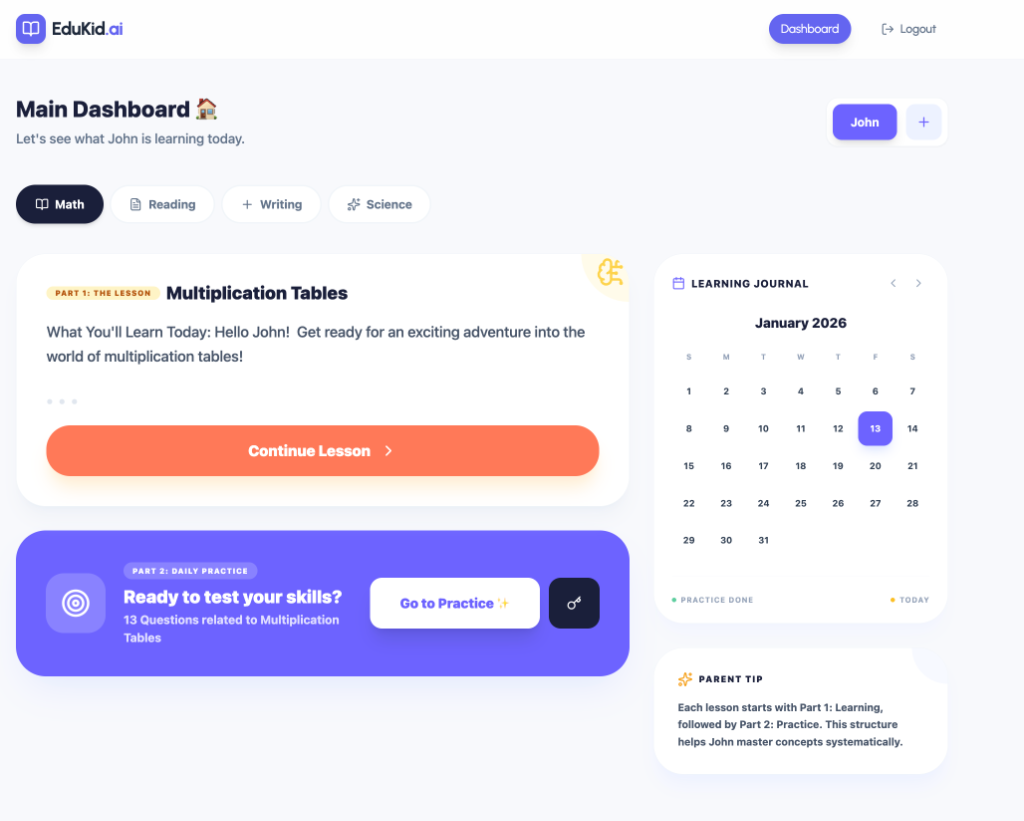 EduKid | Daily Learning Designed for Your Child